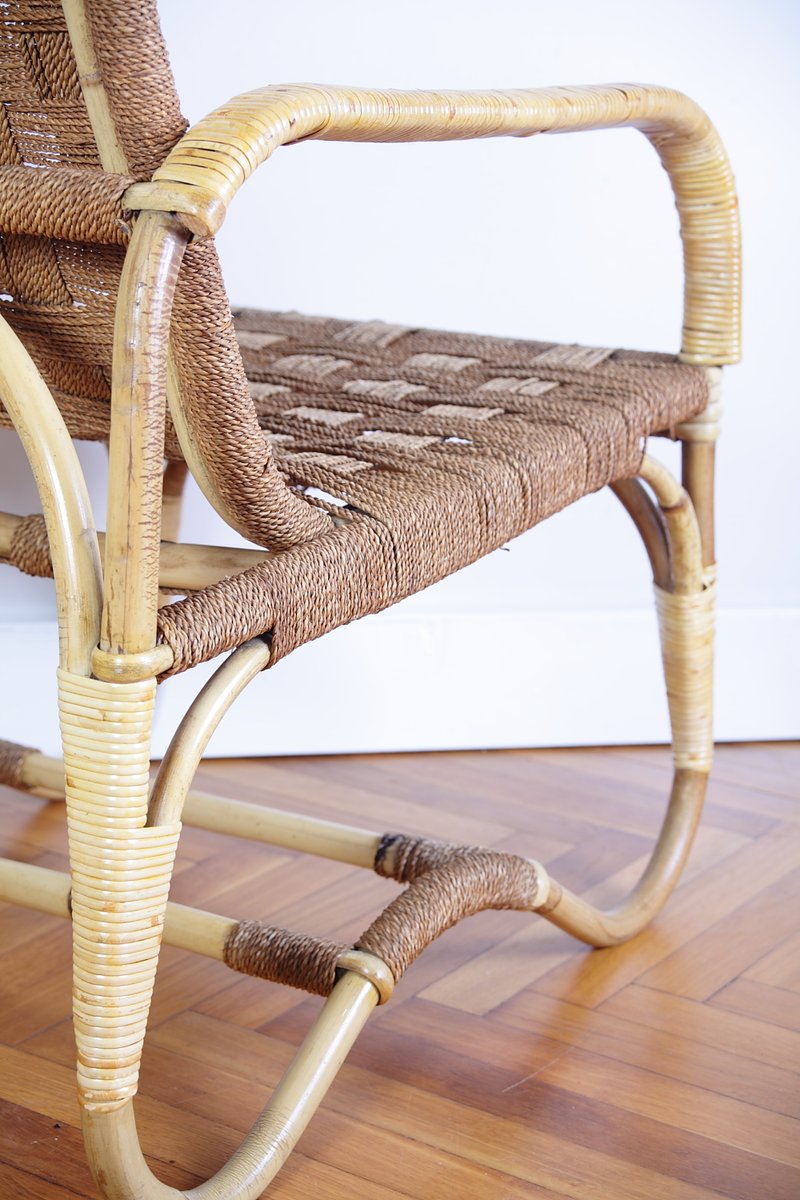 Bauhaus Rattan Armchair in the style of Erich Dieckmann, 1930s for sale ...