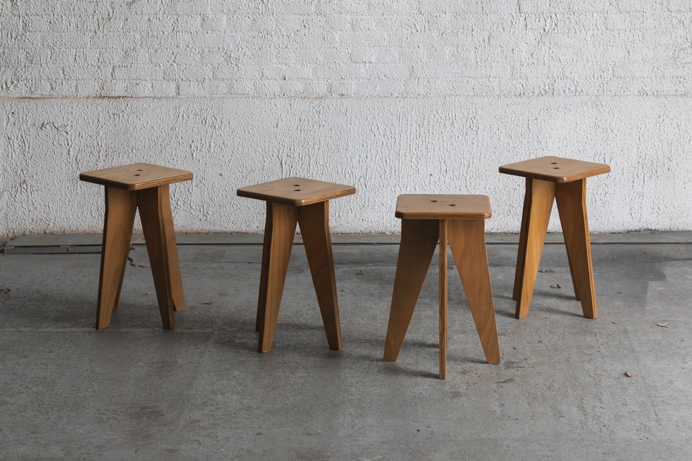Postmodern Birch Stool, 1980s for sale at Pamono