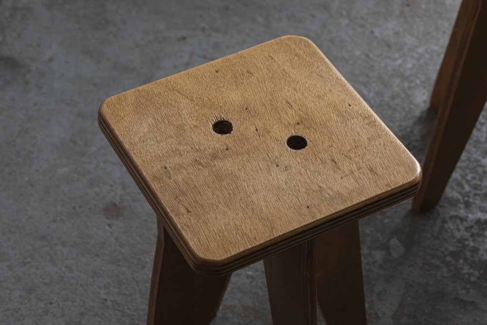 Postmodern Birch Stool, 1980s for sale at Pamono