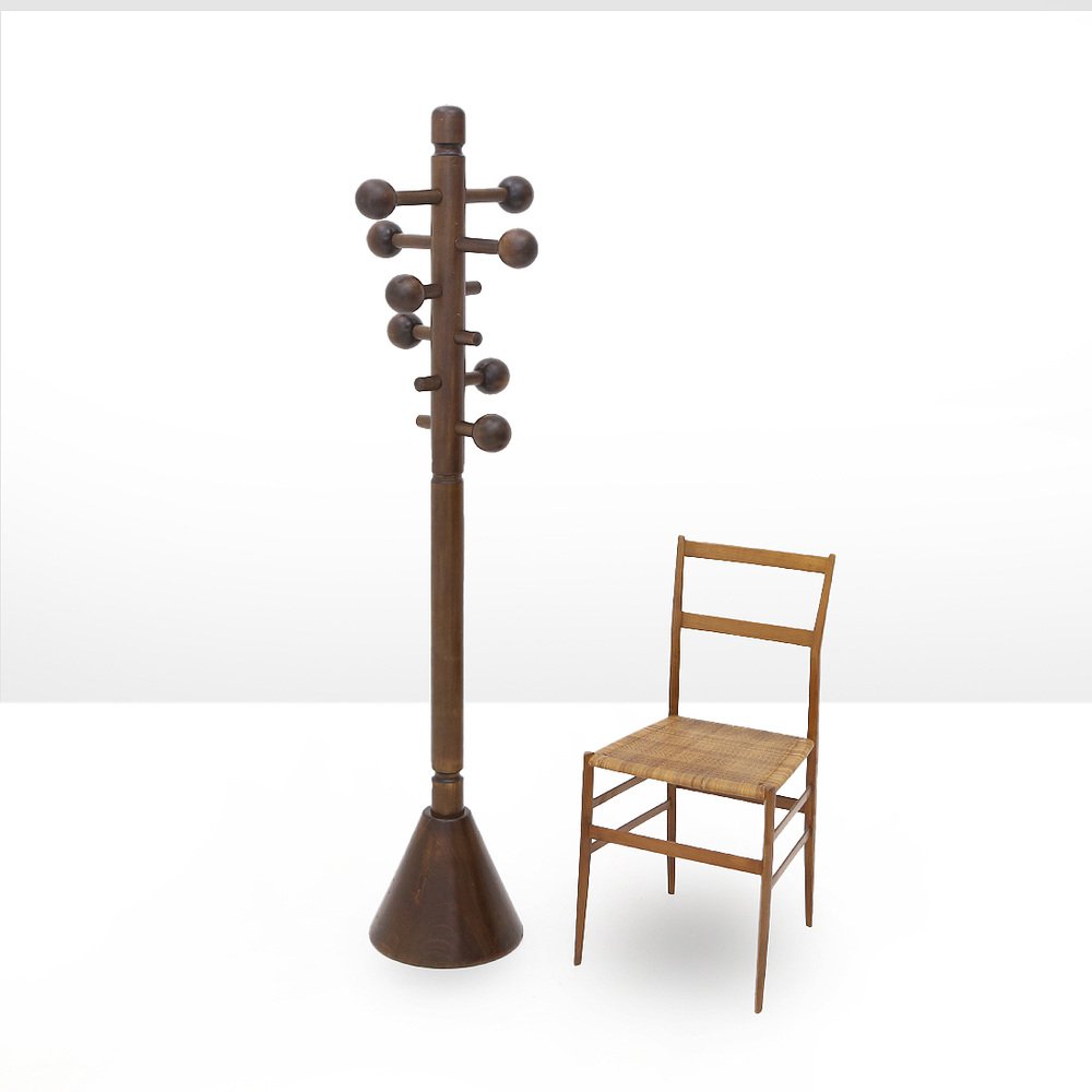 Wooden Column Coat Hanger, 1960s for sale at Pamono