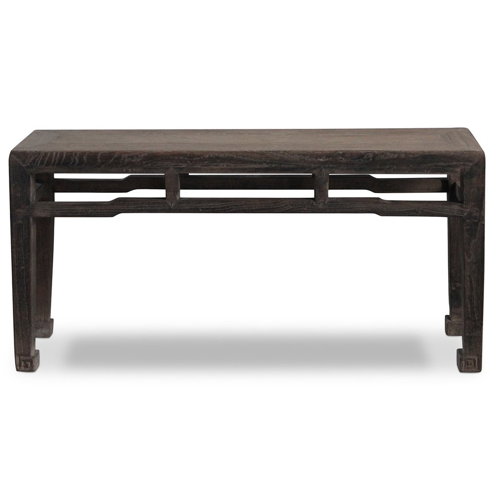 Chinese Elm Bench with Scroll Feet, 1890s for sale at Pamono