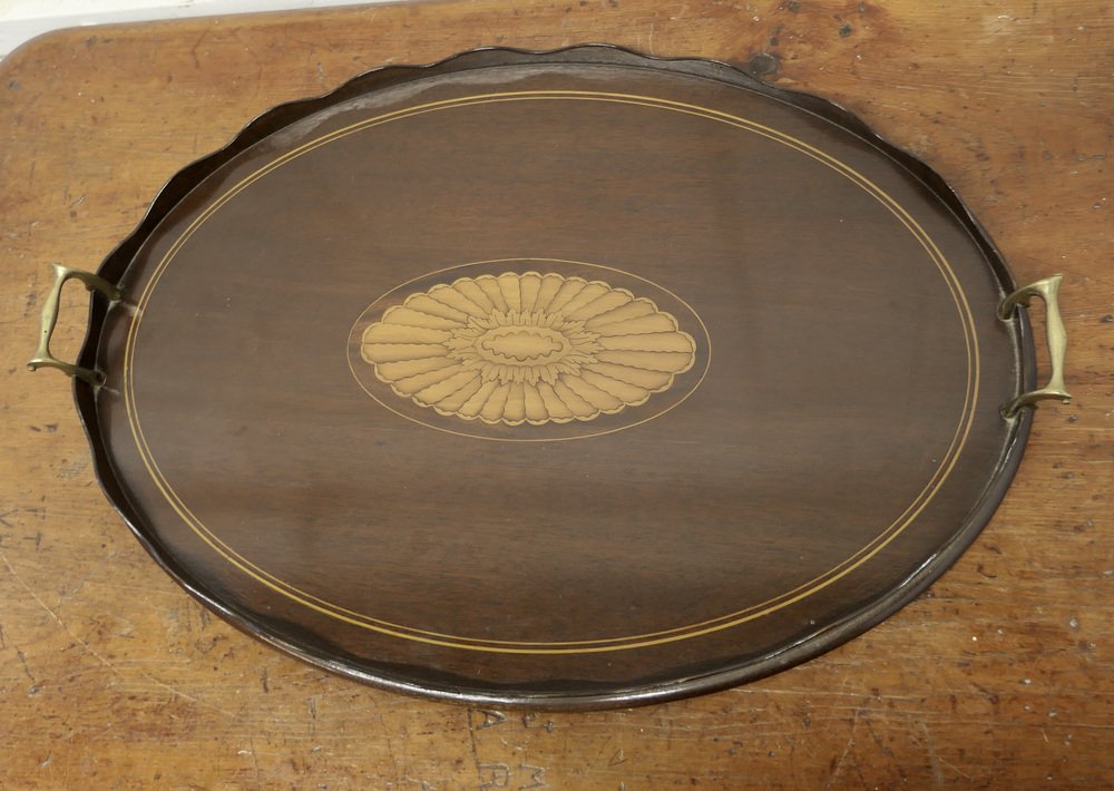 Large Oval Sheraton Tray for sale at Pamono