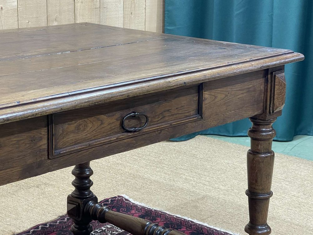 Oak Office Table with Drawer, 1930s for sale at Pamono