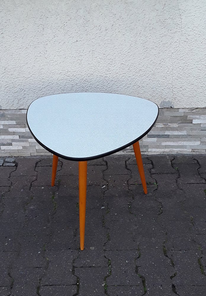 Vintage German Table with Resopal-Coated Plate in Triangular Basic ...
