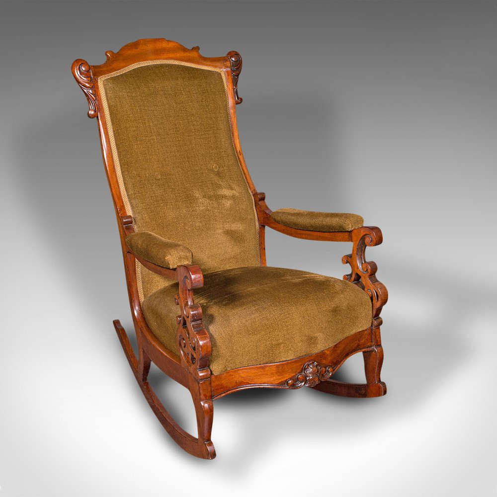 English Rocking Chair in Walnut, 1880s for sale at Pamono