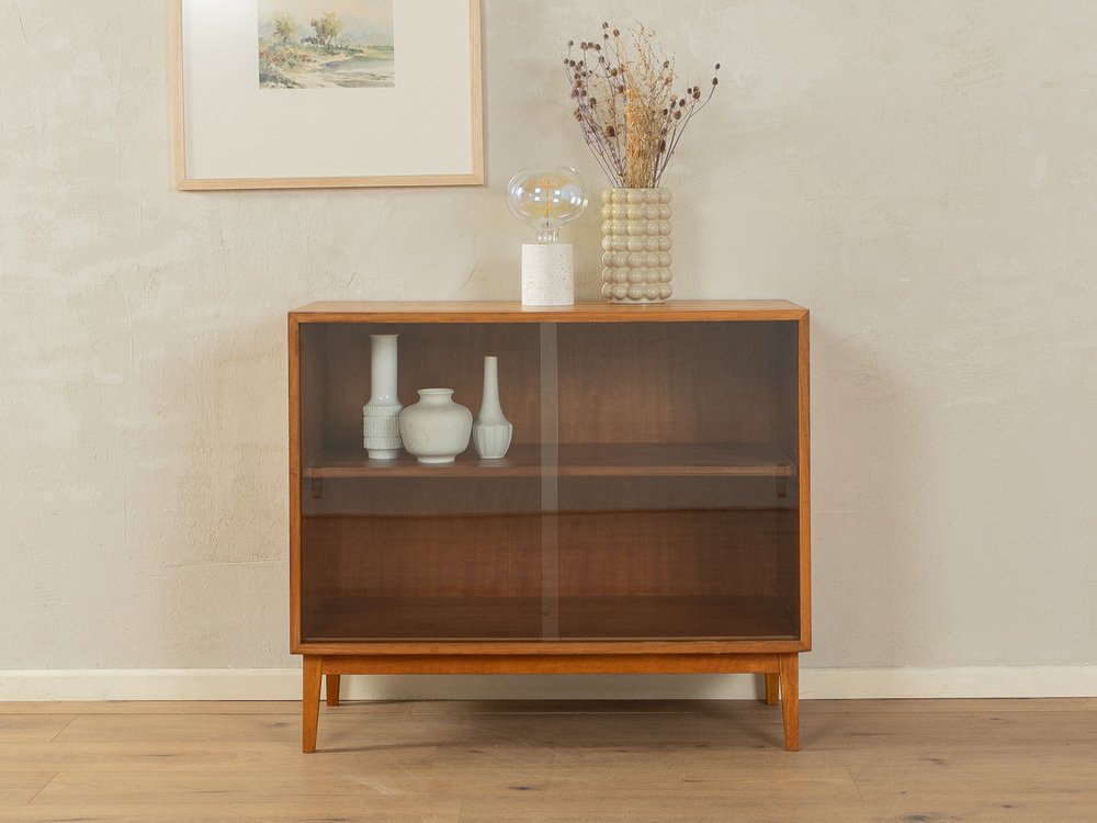 Glass & Walnut Showcase, 1960s for sale at Pamono