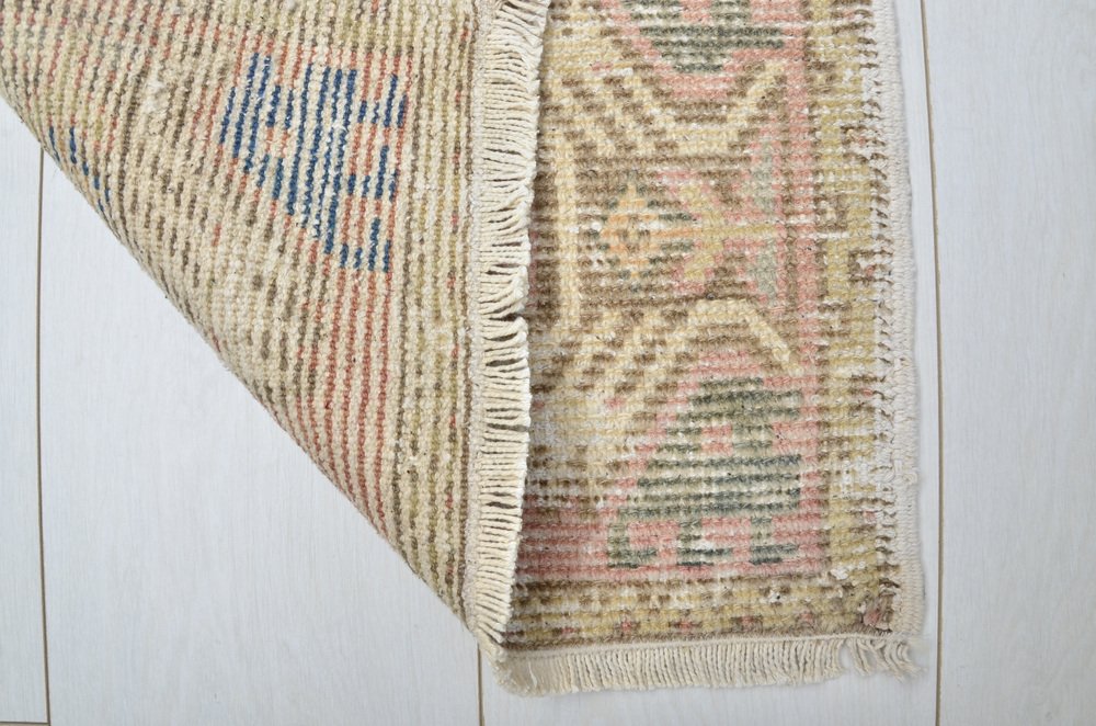 Small Turkish Faded Pastel Wool Rug, 1960s for sale at Pamono