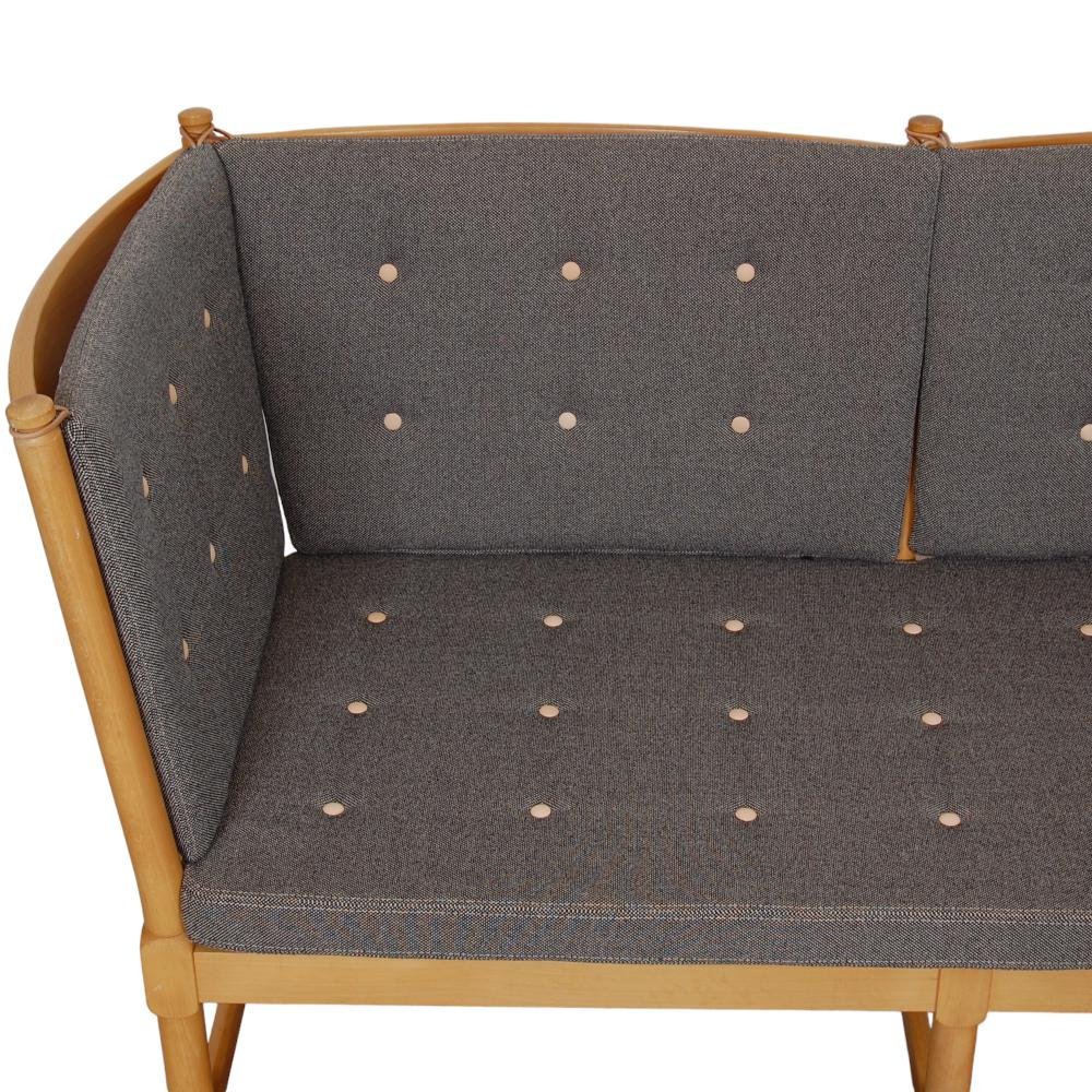 Spoke-Back Sofa in Gray Hallingdal Fabric by Børge Mogensen for Fritz ...