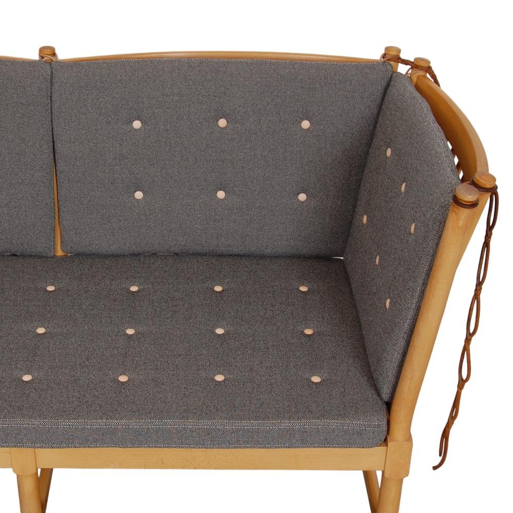 Spoke-Back Sofa in Gray Hallingdal Fabric by Børge Mogensen for Fritz ...