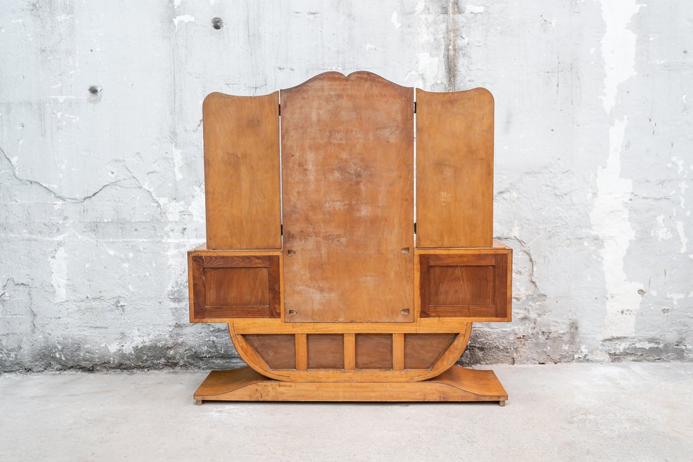Large Art Deco French Dressing Table in Gilt Birch Root, 1920s for sale ...