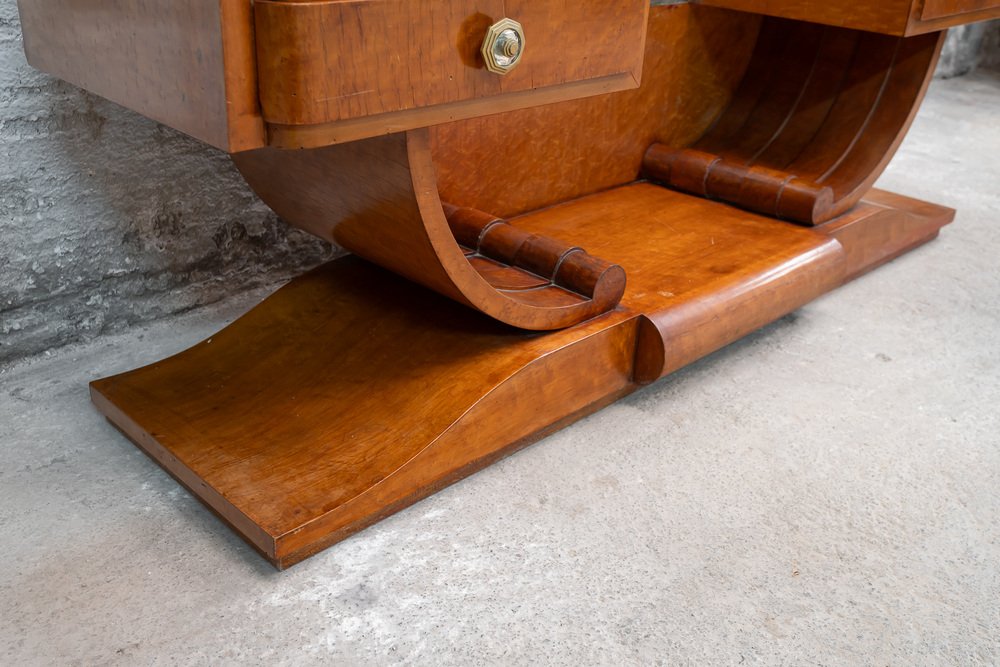Large Art Deco French Dressing Table in Gilt Birch Root, 1920s for sale ...