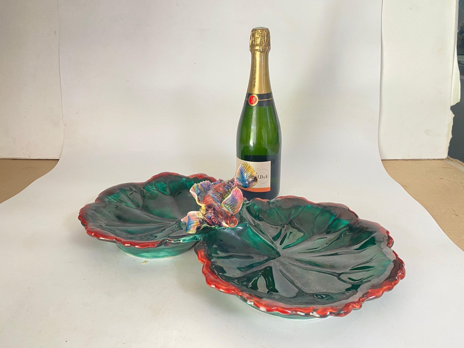 Large Ceramic Vide Poche in Shell Form with Sculpted Fish, France ...