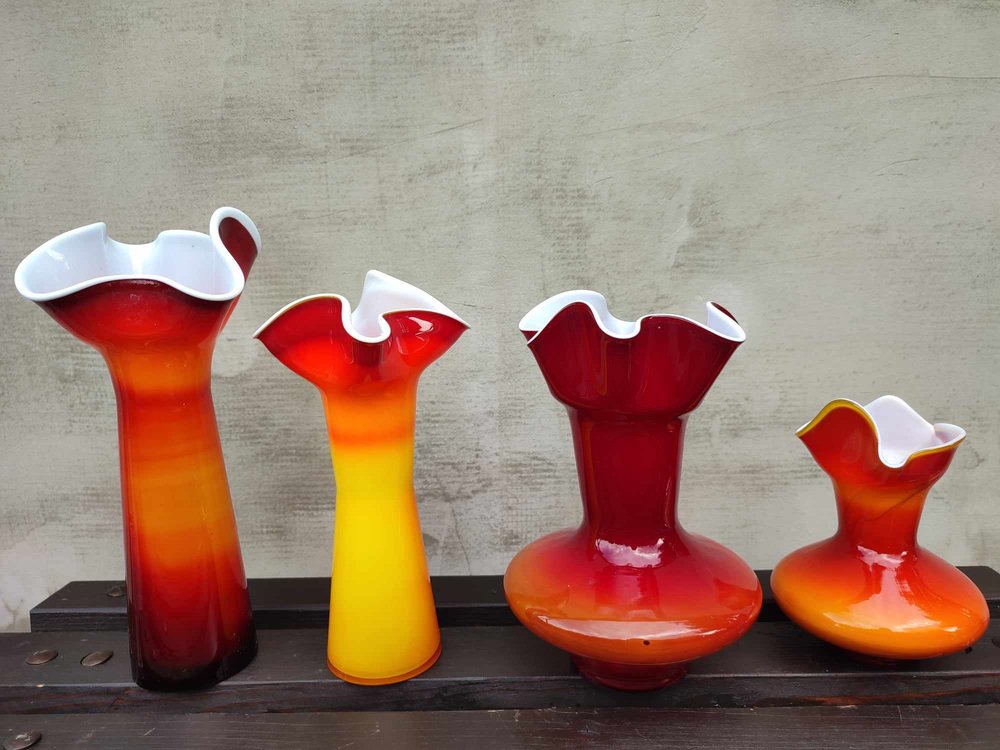 Vintage Vases, 1960s, Set of 4 for sale at Pamono
