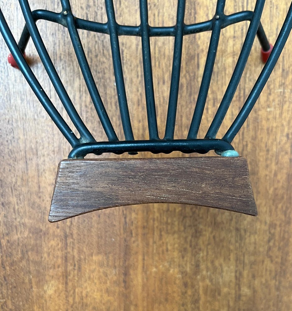 Mid-Century String Fruit Bowl with Teak Handle, 1960s for sale at Pamono