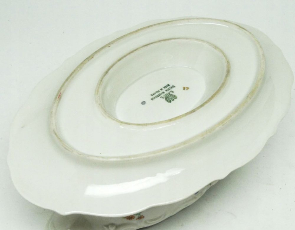 Art Deco Gravy Boat with Underplate from Tielsch Pottery, Poland, 1950s ...