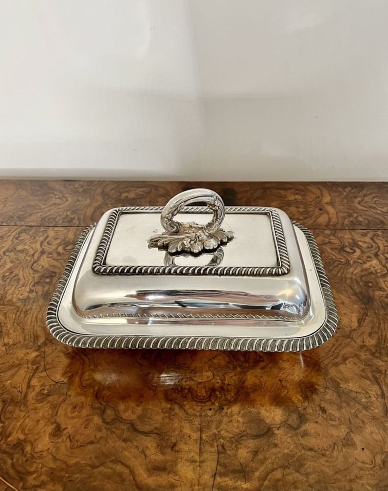Edwardian Silver Plated Rectangular Entrée Dish, 1900s for sale at Pamono