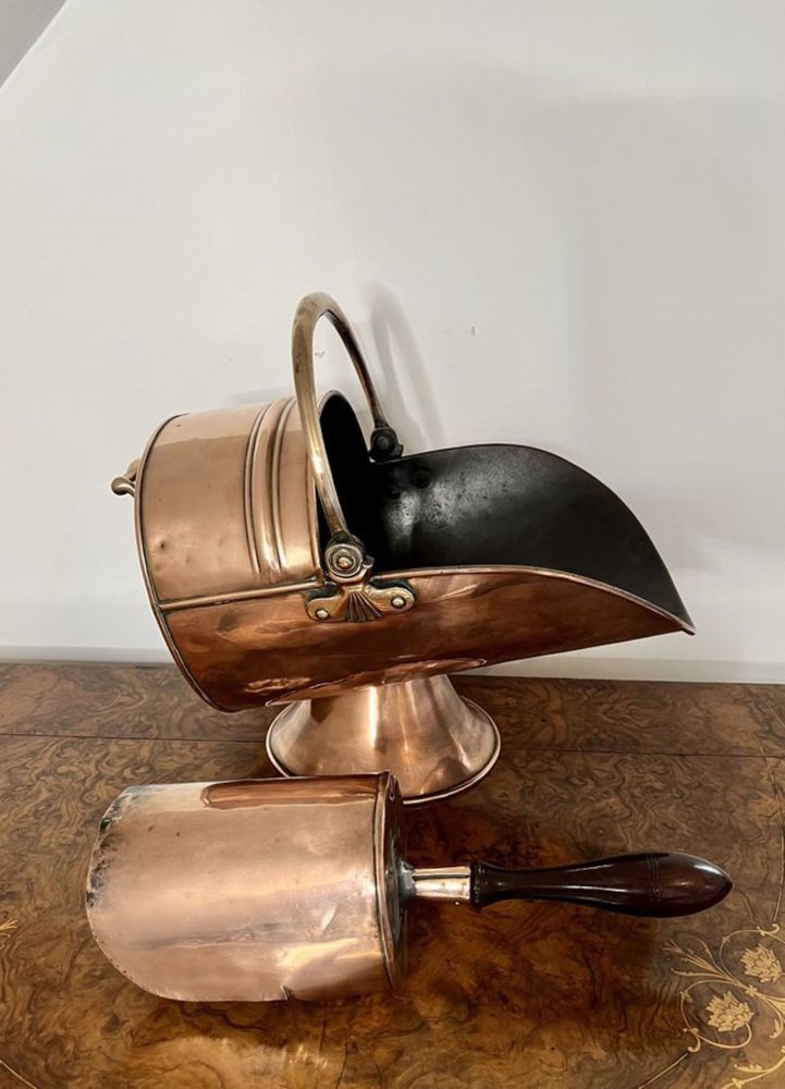 Victorian Copper Coal Scuttle and Shovel, 1880s, Set of 2 for sale at ...
