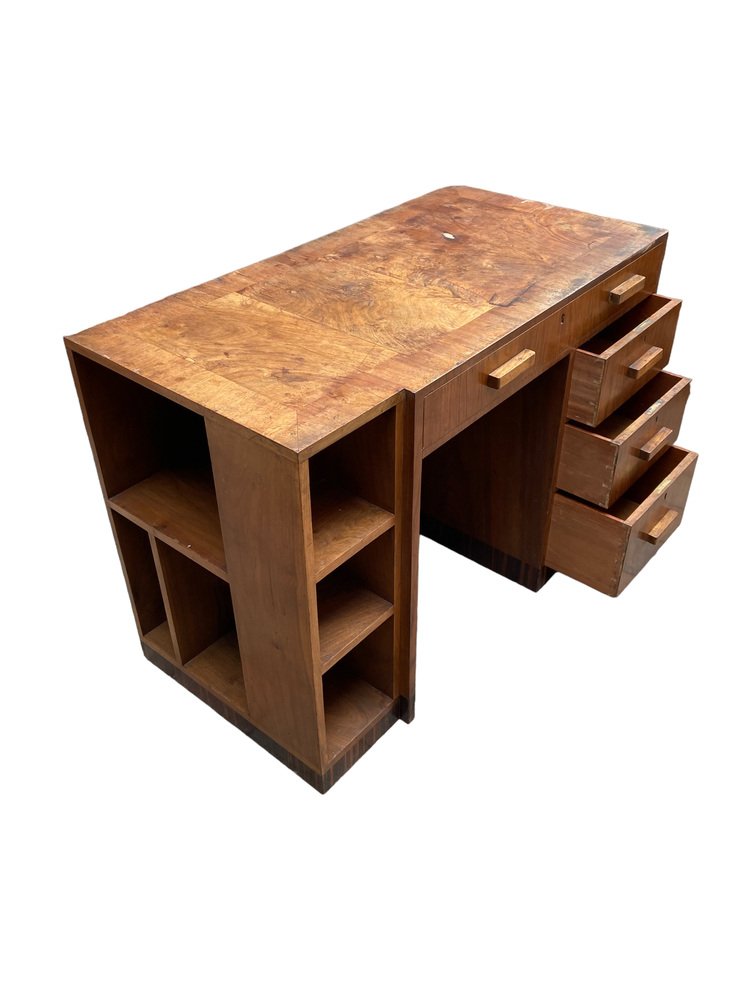 Art Deco 5-Drawer Desk with Cubby Holes for sale at Pamono