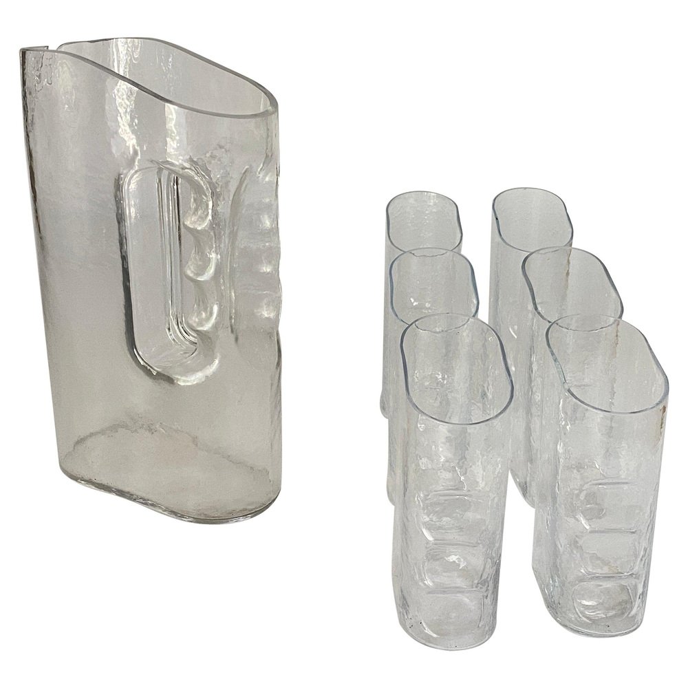 Pitcher and Glasses in Art Glass by Claus Josef Riedel for Riedel ...