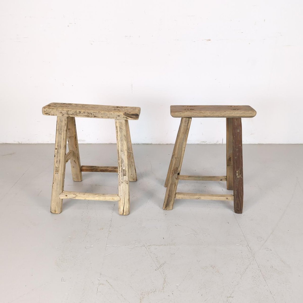 Set of Vintage Wooden Stools for sale at Pamono