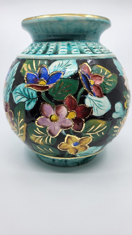 Vintage Ceramic Ball Vase from Vallauris, 1960s for sale at Pamono