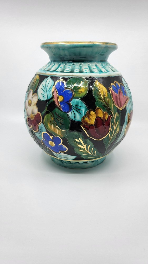 Vintage Ceramic Ball Vase from Vallauris, 1960s for sale at Pamono