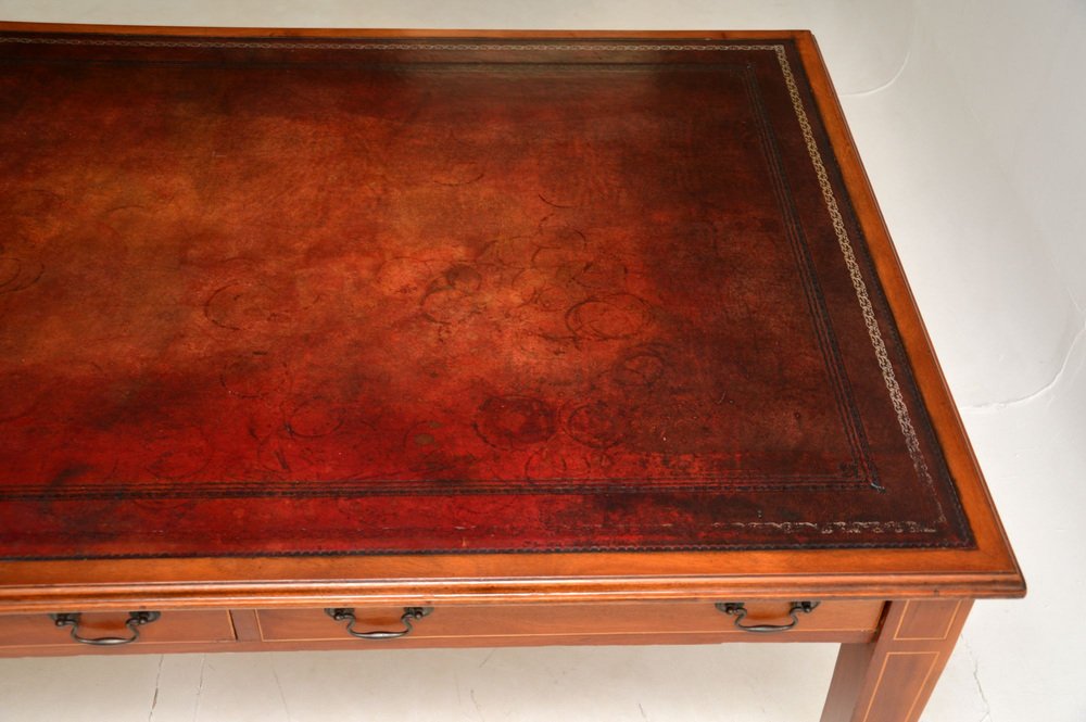 Large Edwardian Library Table or Desk, 1890s for sale at Pamono