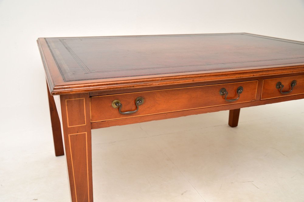 Large Edwardian Library Table or Desk, 1890s for sale at Pamono