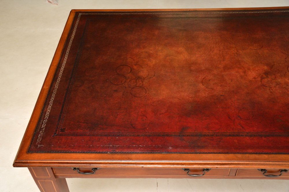 Large Edwardian Library Table or Desk, 1890s for sale at Pamono