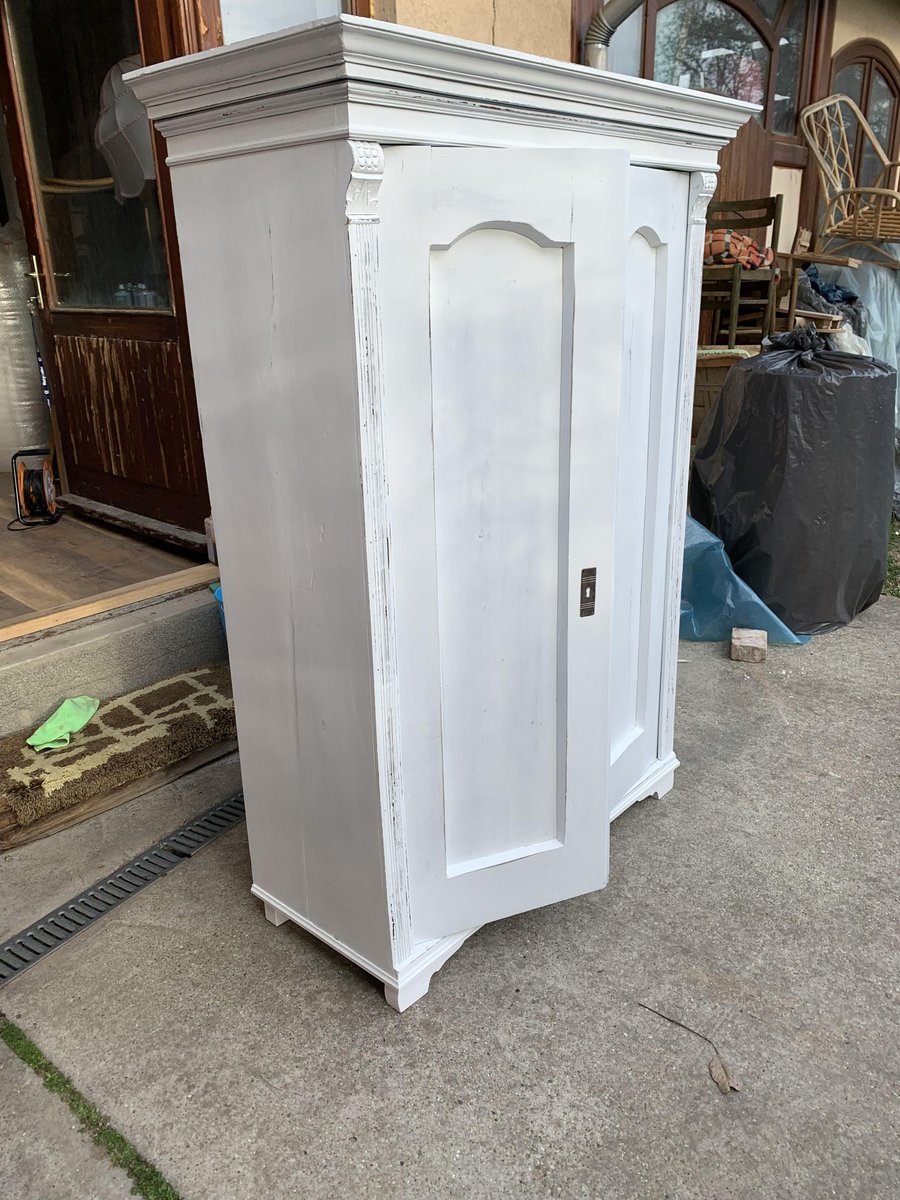Vintage Painted Wooden Wardrobe for sale at Pamono