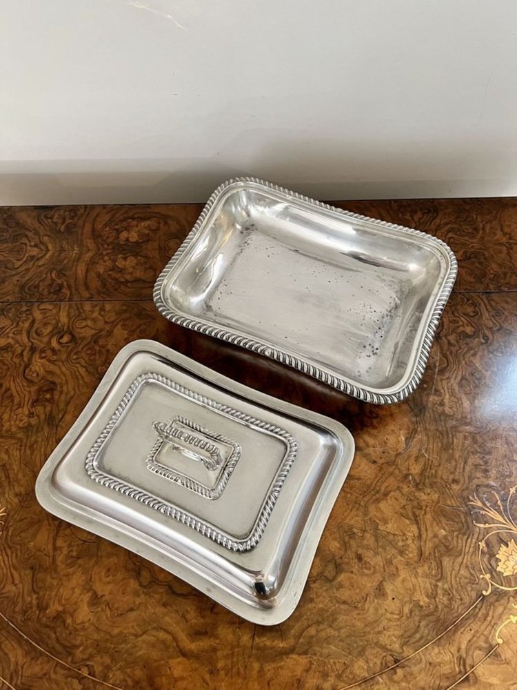 Antique Edwardian Silver Plated Rectangle Entrée Dish, 1900 for sale at ...