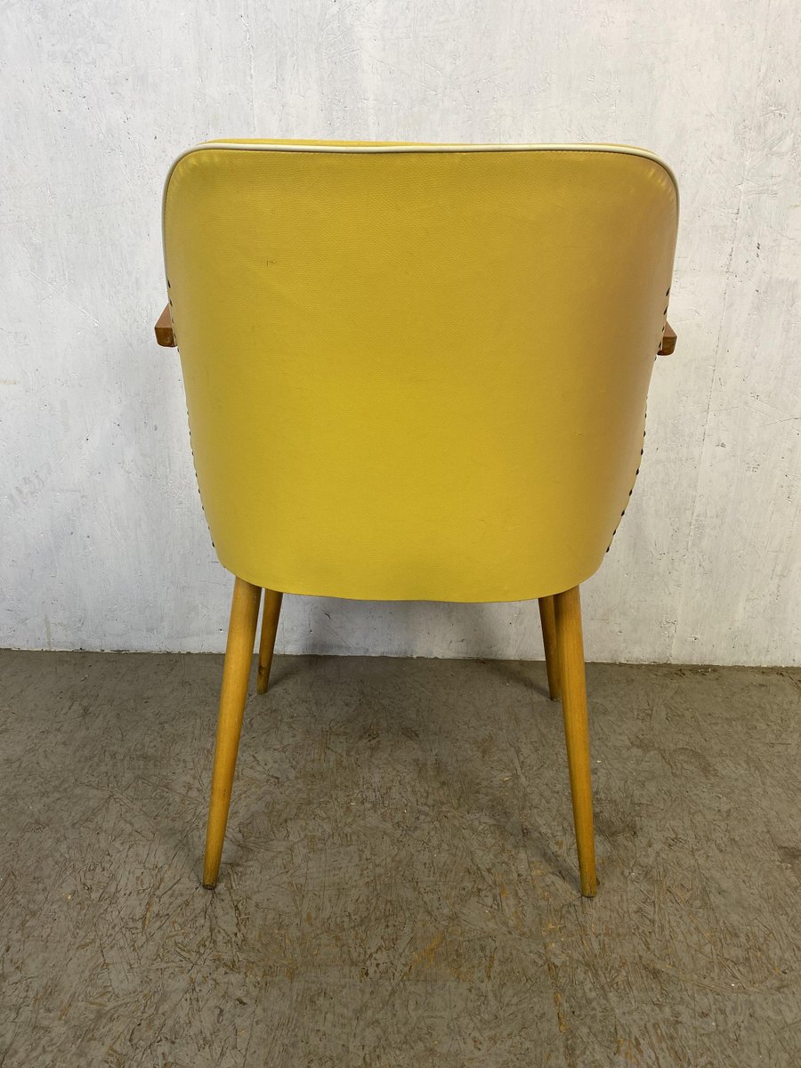 Filigree Cocktail Chair with Armrests in Pastel Yellow for sale at Pamono