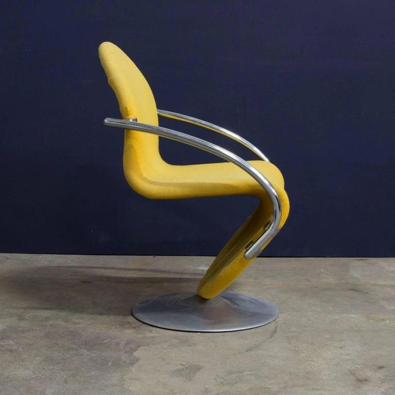 1-2-3 Series Easy Chair in Yellow by Verner Panton, 1973 for sale at Pamono