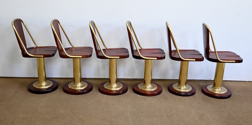 Early 20th Century Liner Chairs, England, Set of 6 for sale at Pamono