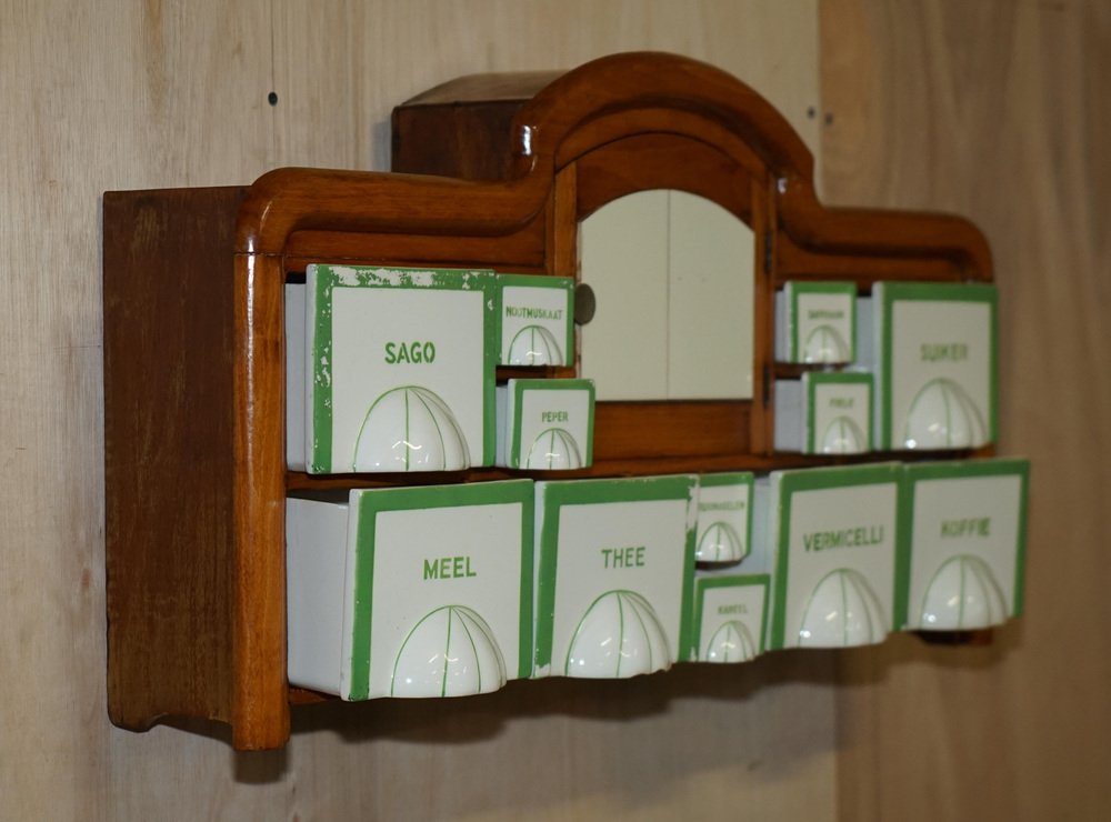 Art Deco Wall Mounted Kitchen Spice Rack by Petrus Regout & Co ...