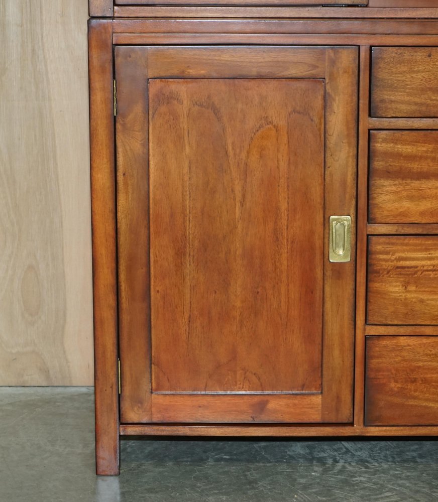 Vintage Triple Spotlight Military Campaign Library Bookcase for sale at ...