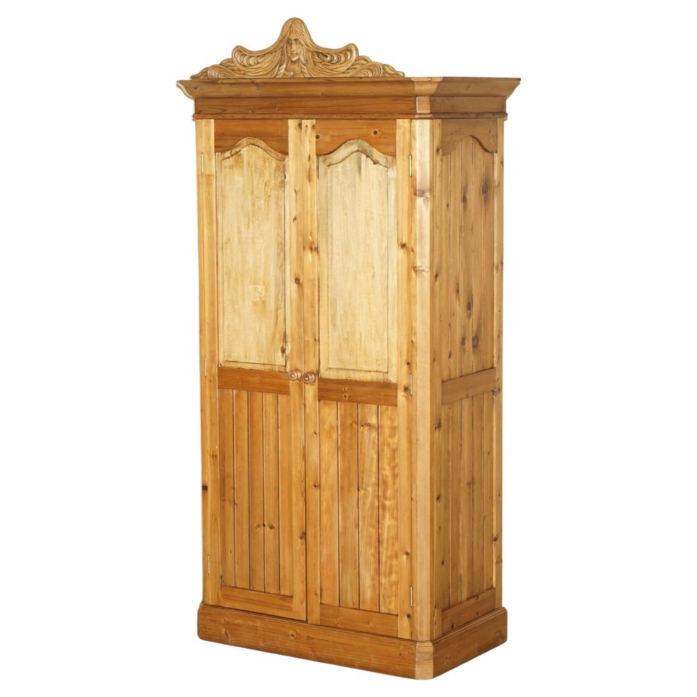 Art Nouveau Pine Wardrobe for sale at Pamono