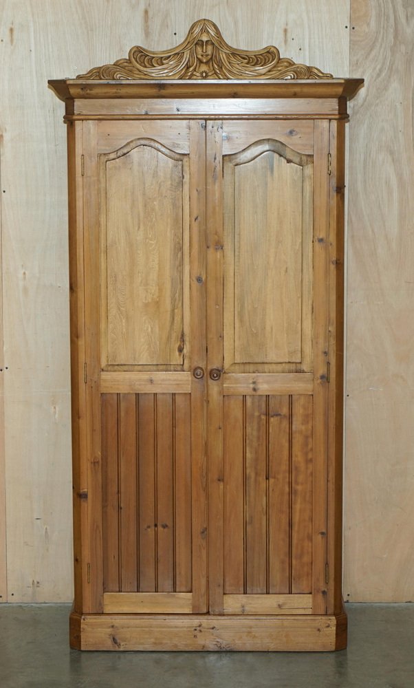 Art Nouveau Pine Wardrobe for sale at Pamono