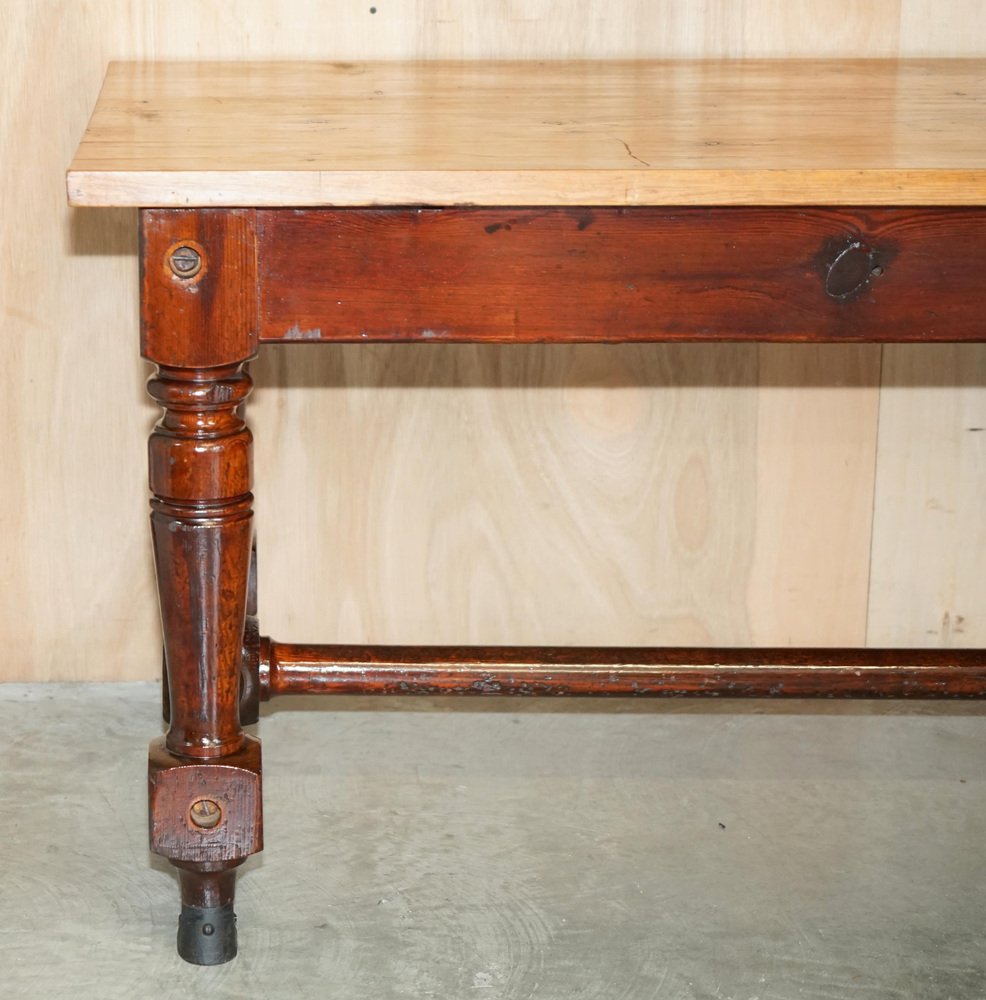 Victorian Ships Refectory Dining Table with Bronze Feet for sale at Pamono