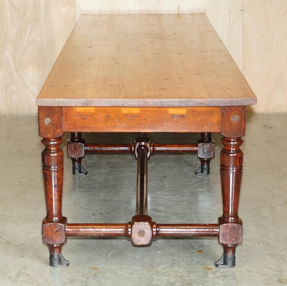 Victorian Ships Refectory Dining Table with Bronze Feet for sale at Pamono