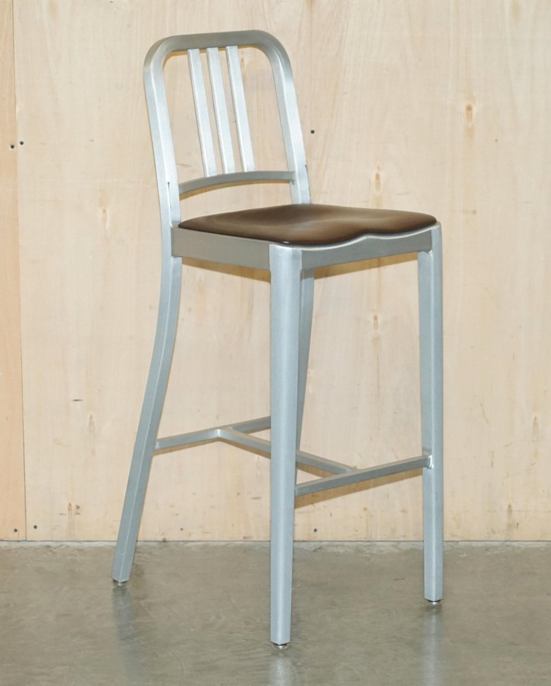 Vintage Emeco 111 Brushed Aluminium Counter Bar Stools, Set of 4 for ...