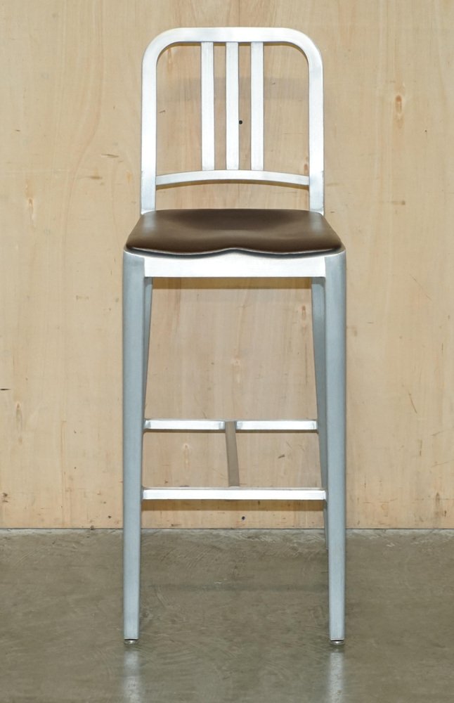 Vintage Emeco 111 Brushed Aluminium Counter Bar Stools, Set of 4 for ...