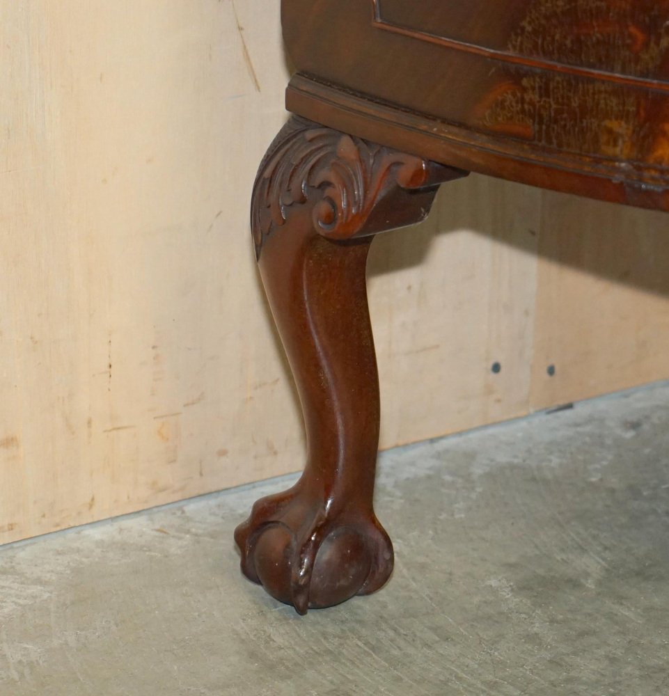 Flamed Hardwood Claw & Ball Foot Demi Lune Sideboard, 1900s for sale at ...