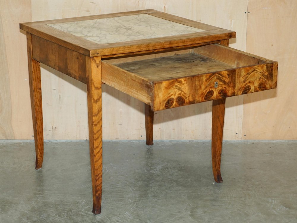 Laburnum Oyster Wood Marble Topped Food Preparation Table for sale at ...