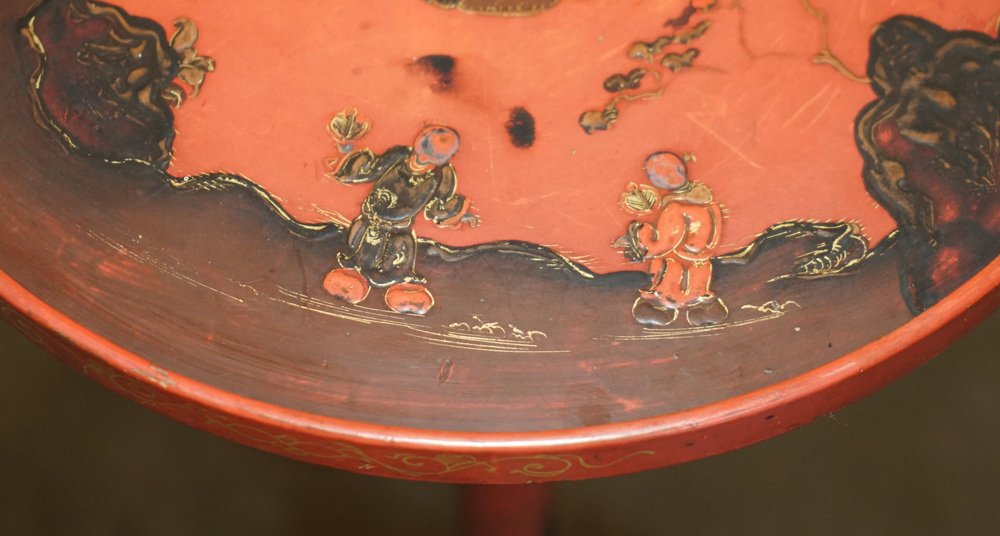 Antique Chinese Chinoiserie Lacquered & Hand Painted Side Table for ...