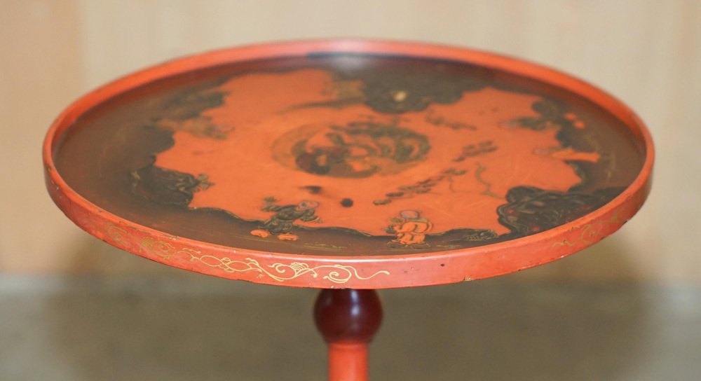 Antique Chinese Chinoiserie Lacquered & Hand Painted Side Table for ...