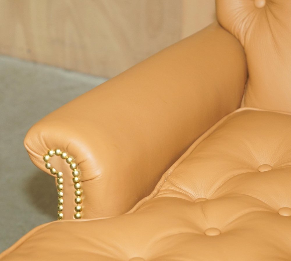 Brauner Chesterfield Ledersessel von Howard & Sons, 1860er bei Pamono ...