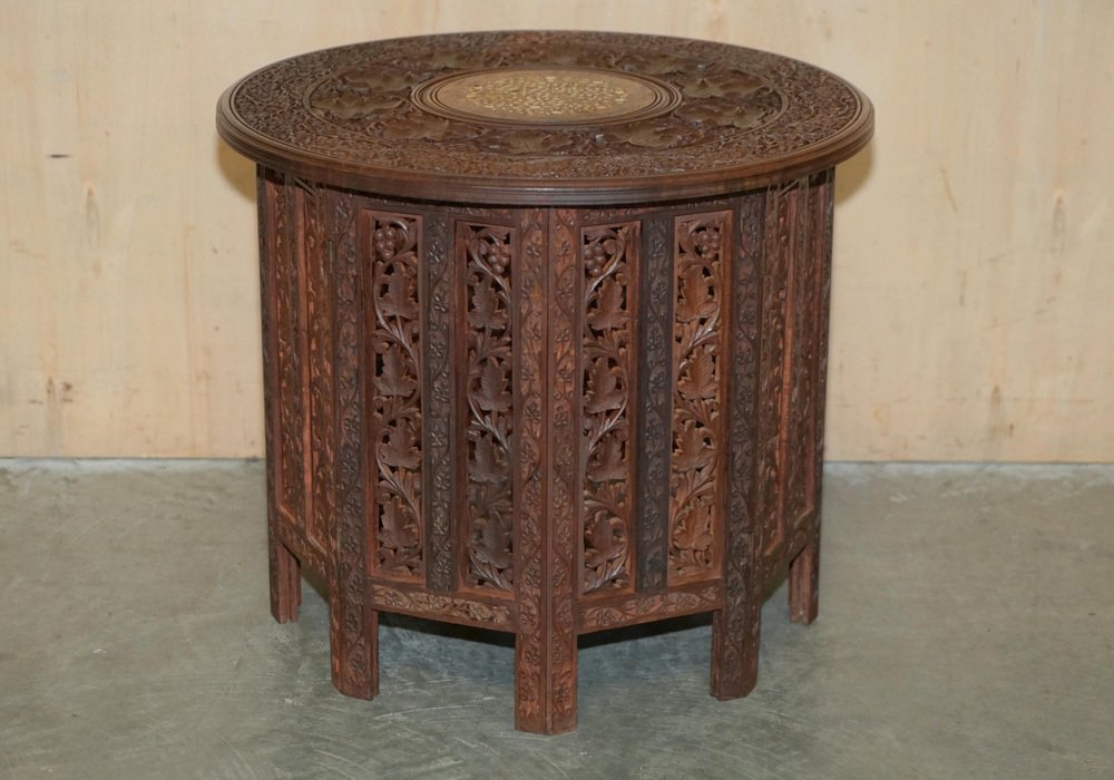 Burmese Octagonal Carved Side Table from Liberty, 1910s for sale at Pamono