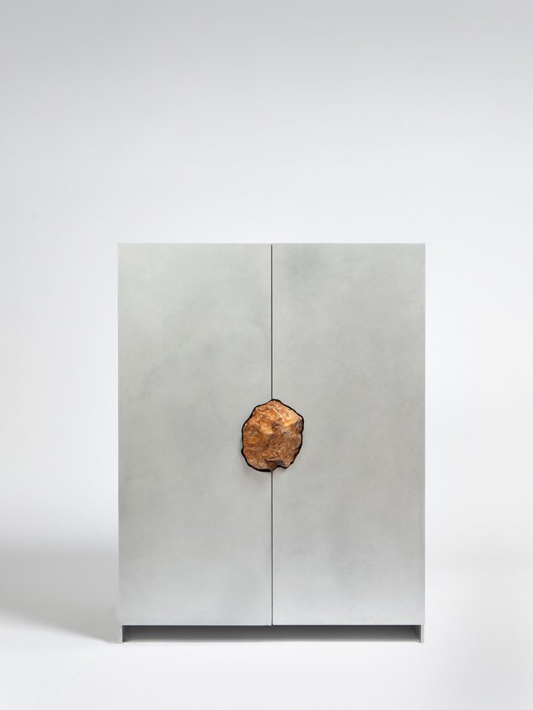 Small Cabinet with Petrified Oak by Pierre De Valck for sale at Pamono