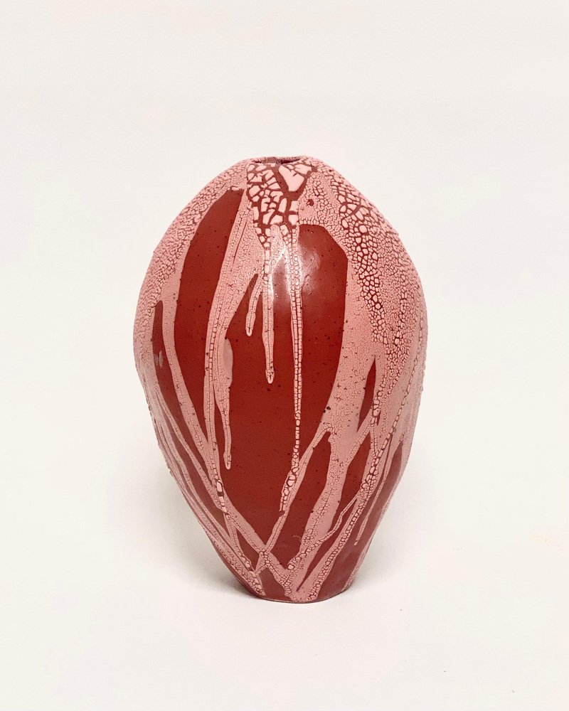 Red/Pink Dragon Egg Vase by Astrid Öhman for sale at Pamono